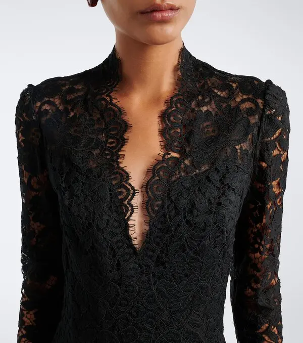 Monique Lhuillier Lace Cotton-blend Bustier Gown
