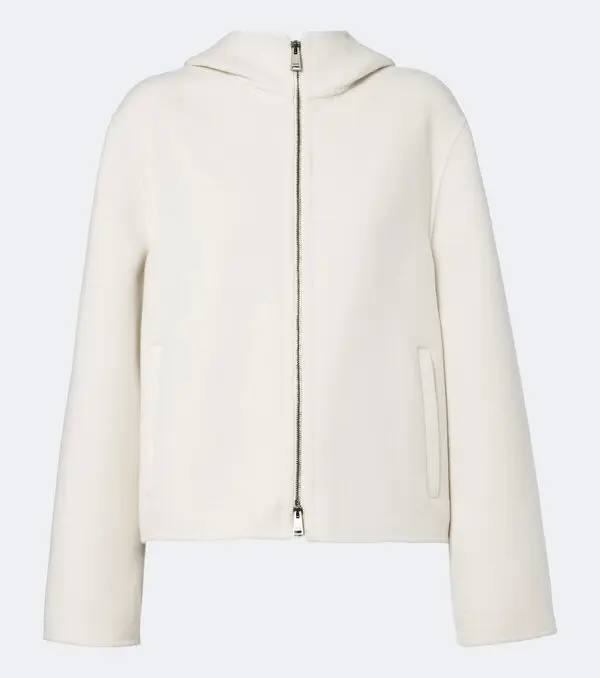 Fendi Hooded Wool And Silk Jacket - Cream