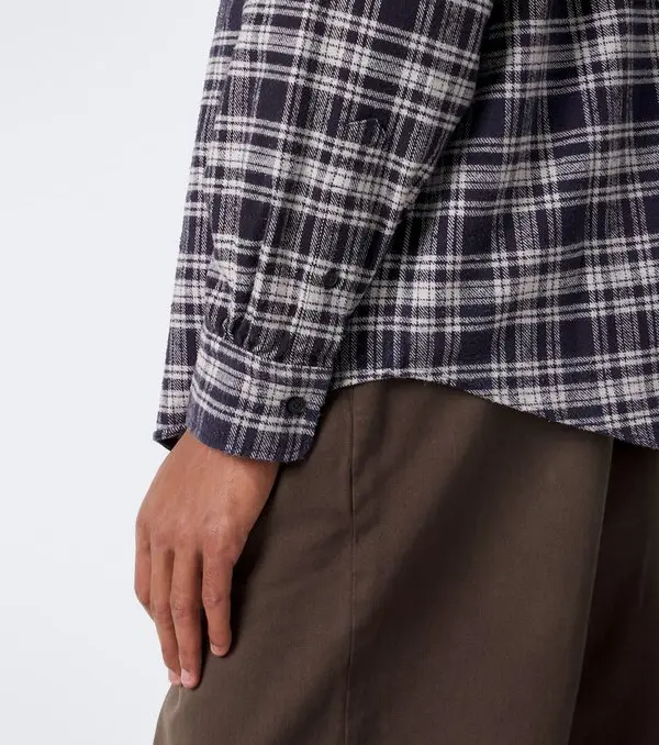 A.PRESSE Checked Cotton And Silk Twill Shirt