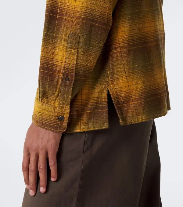 A.PRESSE Checked Cotton And Silk Twill Shirt - Yellow