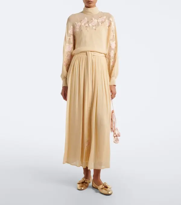Zimmermann Carousel Metallic Leather Ballet Flats