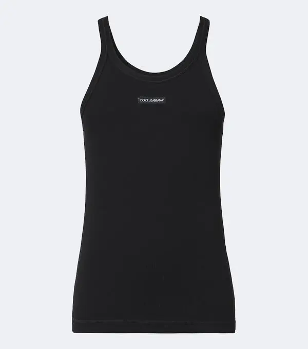 Dolce & Gabbana Logo Ribbed-knit Cotton Tank Top