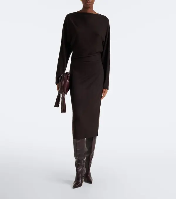 Vince Draped Sweater Dress - Brown