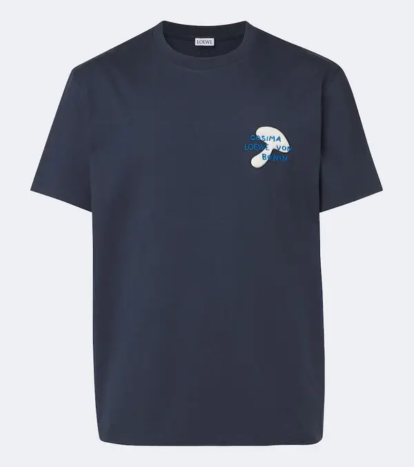Loewe X Cosima Von Bonin Logo Cotton Jersey T-shirt - Blue