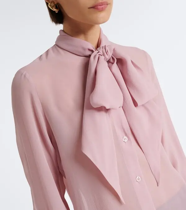 Nina Ricci Tie-neck Silk Blouse