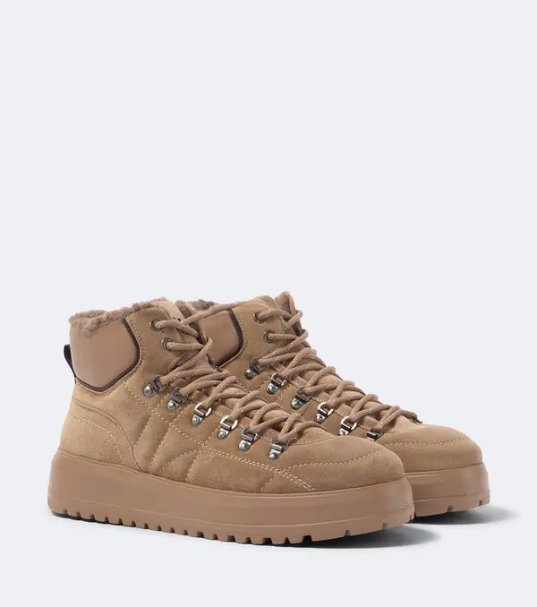 Bogner Antwerp Shearling-lined Suede Lace-up Boots
