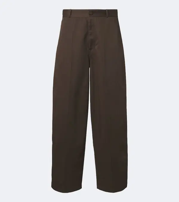 LEMAIRE Twill Barrel-leg Pants - Brown