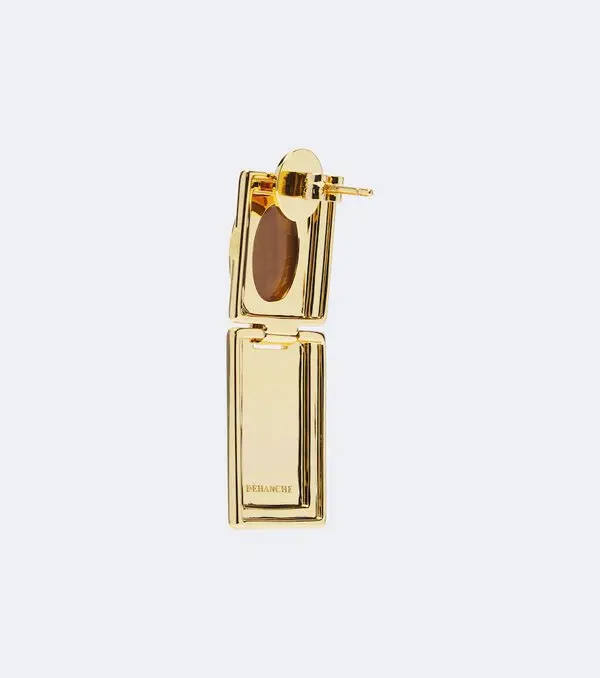 DEHANCHE Déhanche Signet Stone Tiger's Eye 18kt -plated Earrings