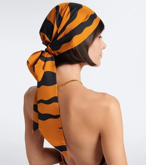 Emilio Pucci Fiamme Silk Twill Head Wrap