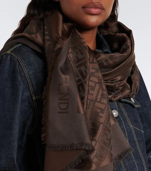 Fendi Ff Silk And Wool Shawl