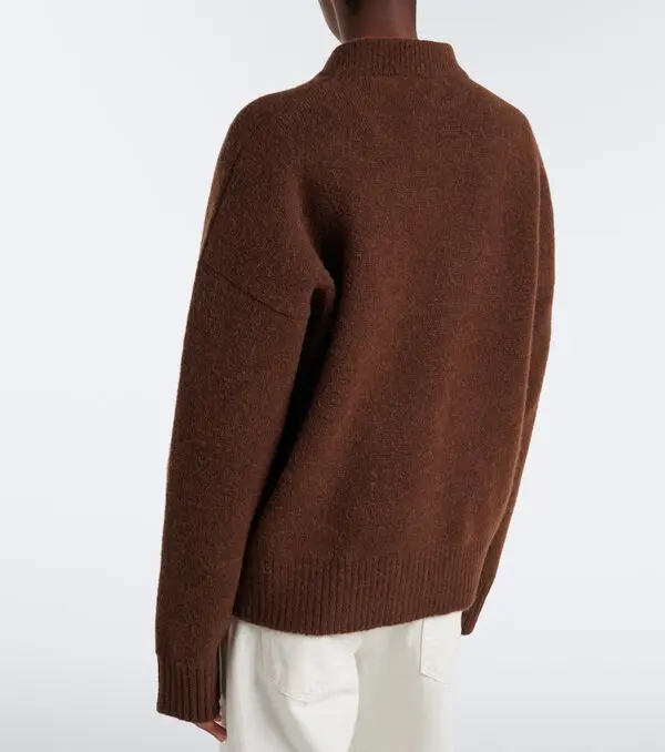 AMI Paris De Coeur Alpaca And Wool-blend Cardigan