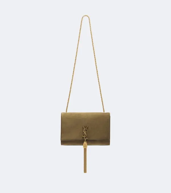Saint Laurent Kate Small Suede Shoulder Bag - Green