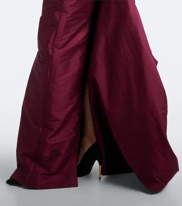 MARMAR HALIM Draped Taffeta Bustier Gown - Purple