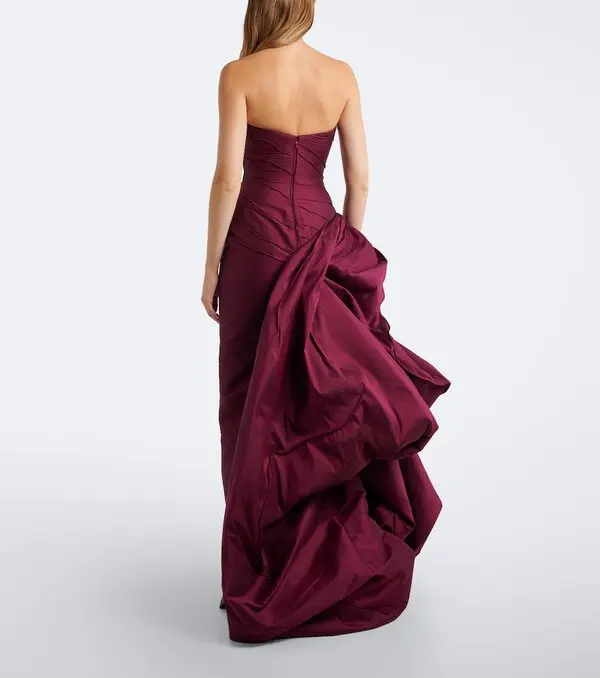 MARMAR HALIM Draped Taffeta Bustier Gown - Purple