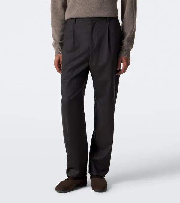 Agnona Wool Pleated Straight Pants