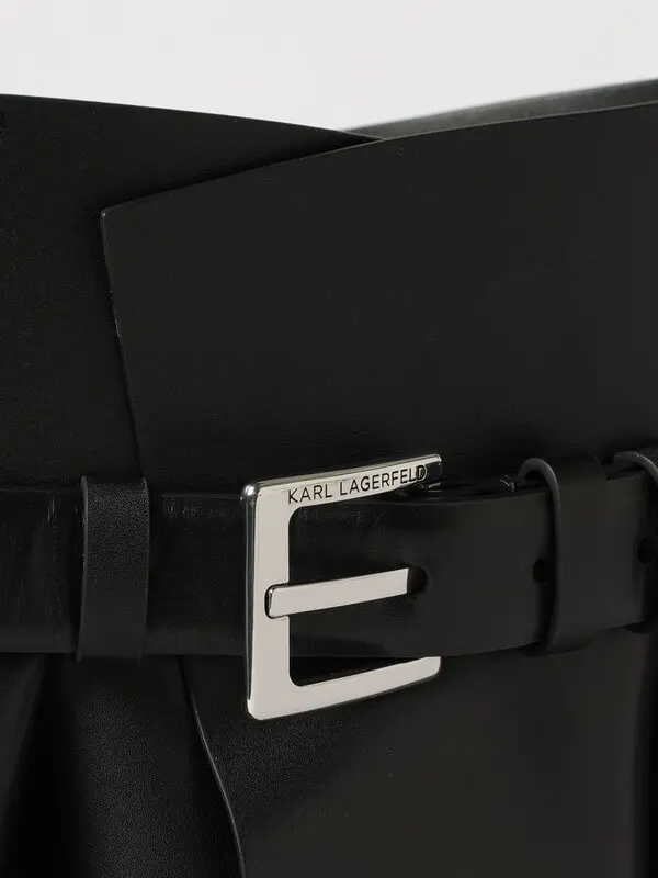 Karl Lagerfeld Smooth Cowhide Bustier Belt With Rouche Appliqu