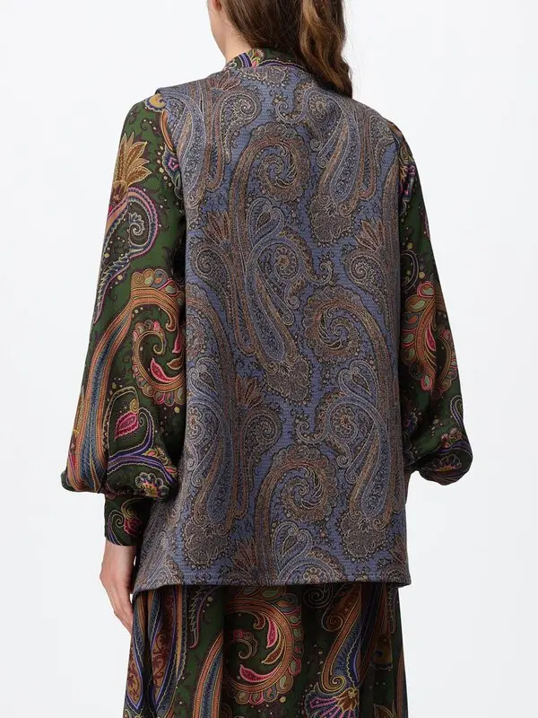 Etro Paisley Print Tailored Cotton-blend Waistcoat With Crew Neck