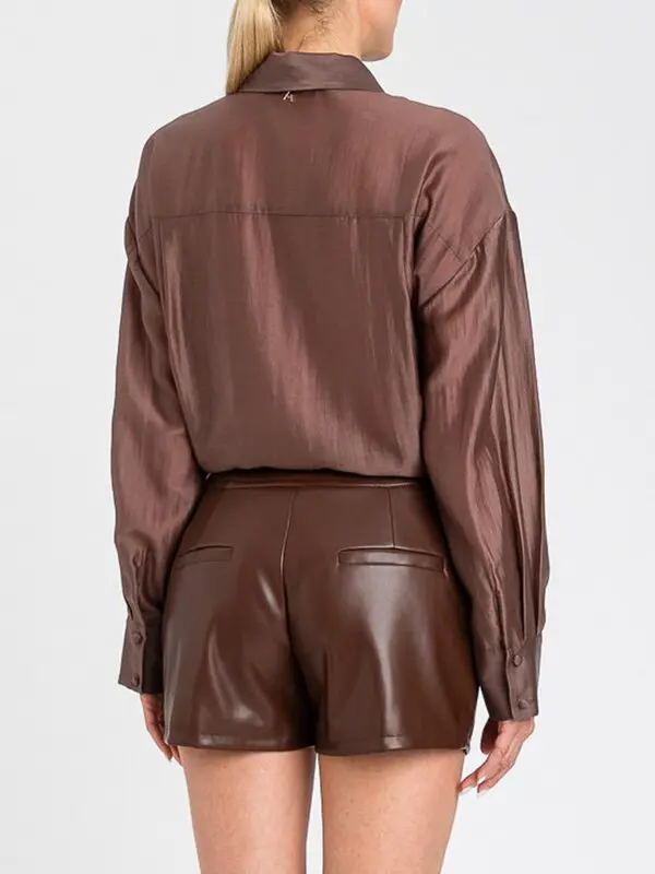 TWINSET Relaxed Fit Muslin Shirt With Dropped Shoulders And Flap Pockets
