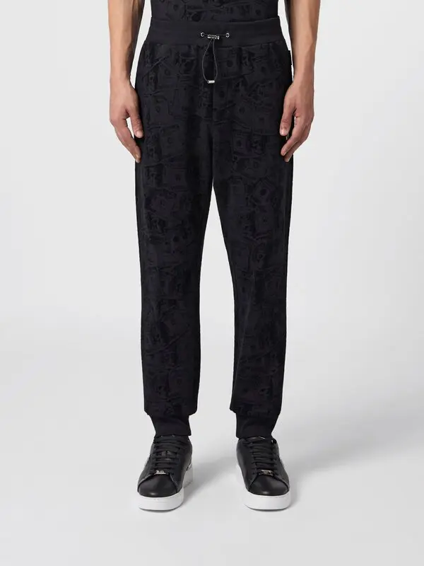Philipp Plein Graphic Print Jersey Jogging Trousers With Drawstring