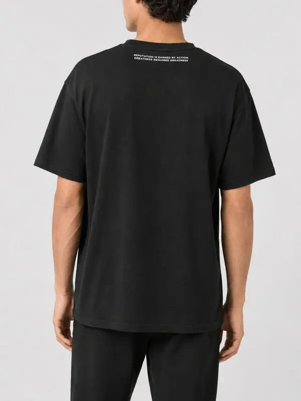 PLEIN SPORT Crew Neck T-shirt In Pure Cotton With Contrast Logo On The Chest