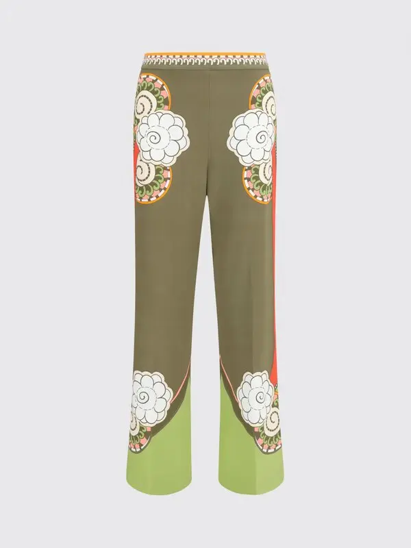 La DoubleJ Ethnic Print Cropped Skinny Trousers In Stretch Viscose
