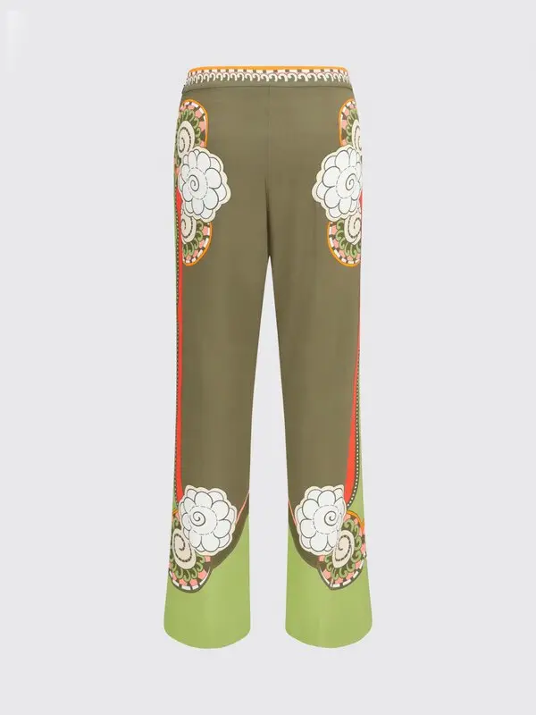 La DoubleJ Ethnic Print Cropped Skinny Trousers In Stretch Viscose
