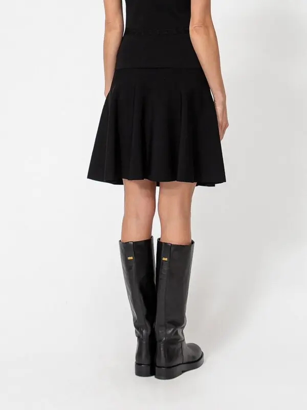 TWINSET Flared Viscose-knit Mini Skirt With Elasticated High Waist