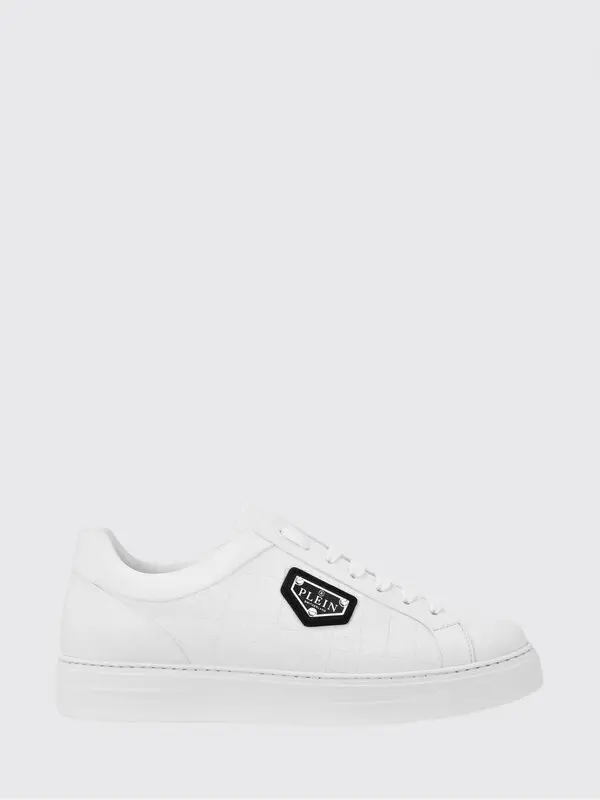 Philipp Plein Low-top Leather Sneakers With Crocodile Print