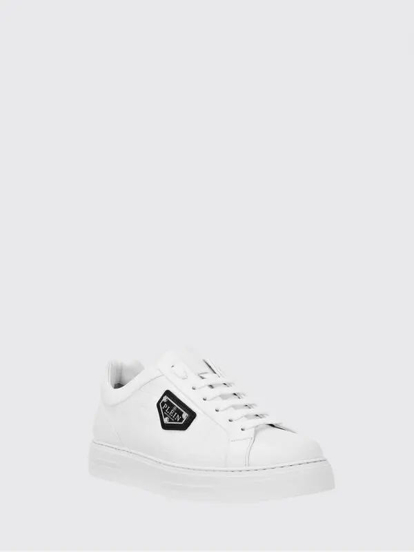 Philipp Plein Low-top Leather Sneakers With Crocodile Print