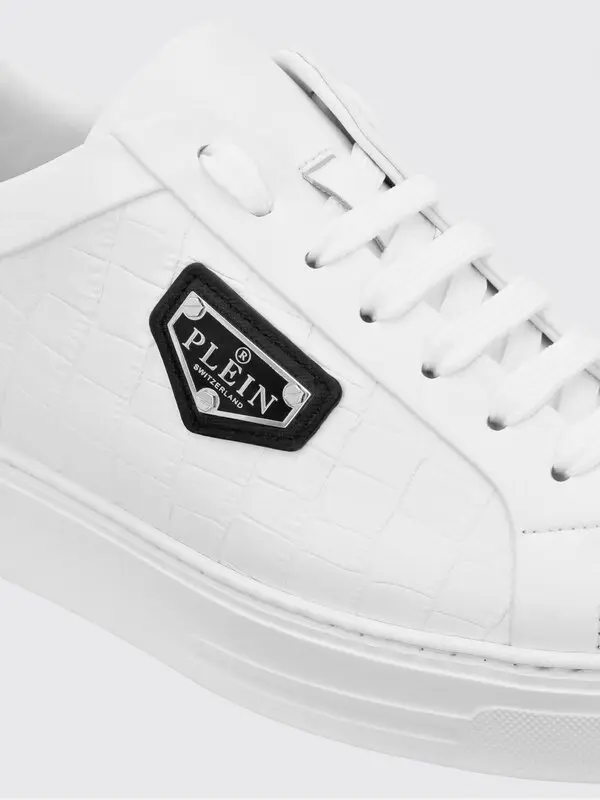 Philipp Plein Low-top Leather Sneakers With Crocodile Print