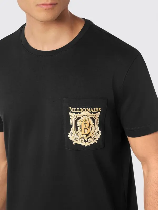 BILLIONAIRE Cotton Jersey T-shirt With Contrast Logo And Pocket