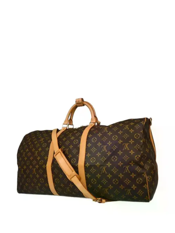LOUIS VUITTON 1996 Monogram Keepall Bandouliere Duffle Bag - Brown