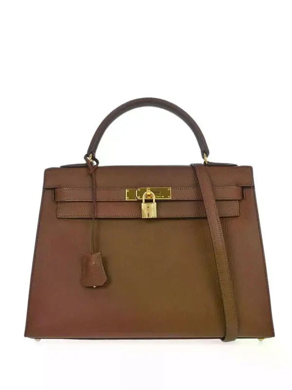Hermès 1998 32 Kelly Sellier Two-way Handbag - Brown