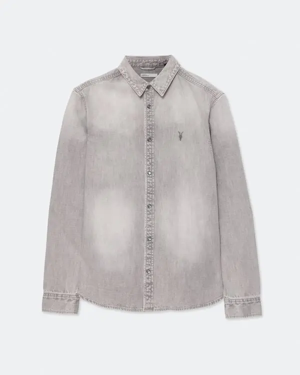 ALLSAINTS Gleason Denim Shirt - Grey