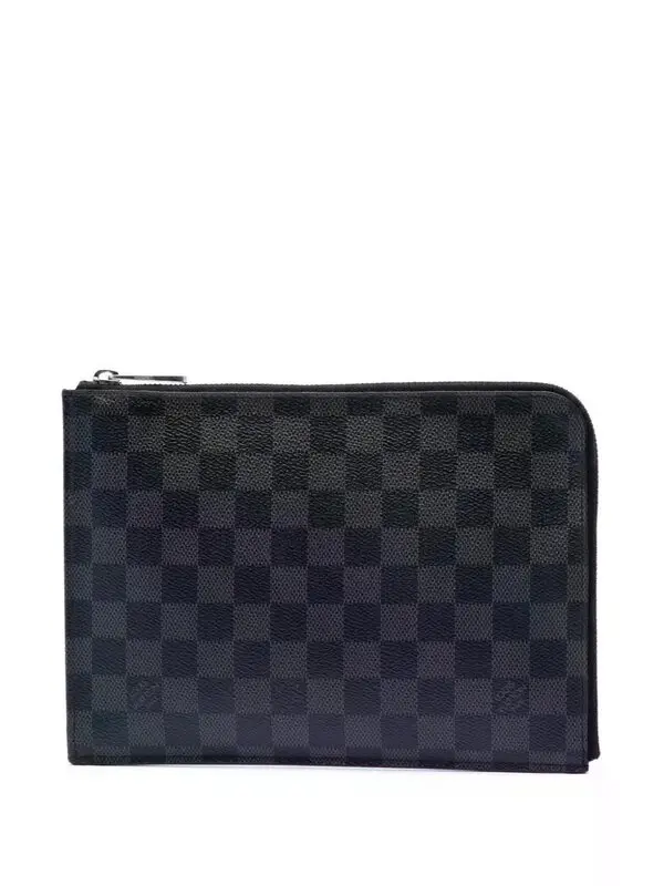 LOUIS VUITTON 2015 Damier Graphite Pochette Jour Pm Clutch Bag