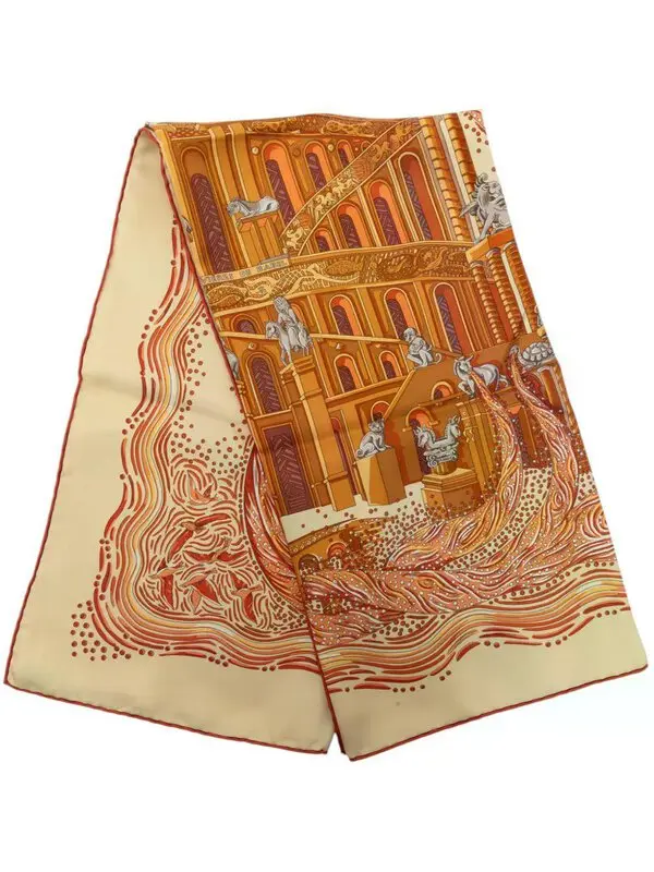Hermès 2000-2026 Les Rivieres De Babel Silk Scarf 90 Scarves - Neutrals