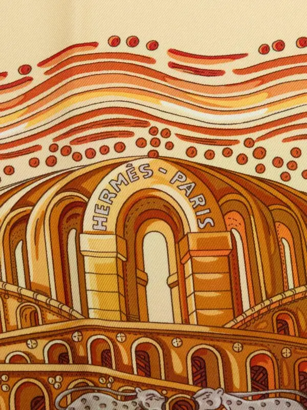 Hermès 2000-2026 Les Rivieres De Babel Silk Scarf 90 Scarves - Neutrals