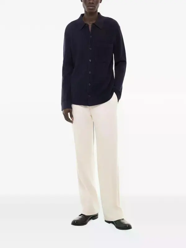 FURSAC Waffle-knit Button-up Polo Shirt