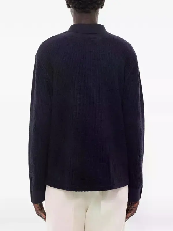 FURSAC Waffle-knit Button-up Polo Shirt
