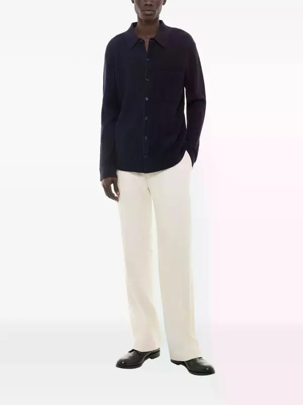 FURSAC Waffle-knit Button-up Polo Shirt