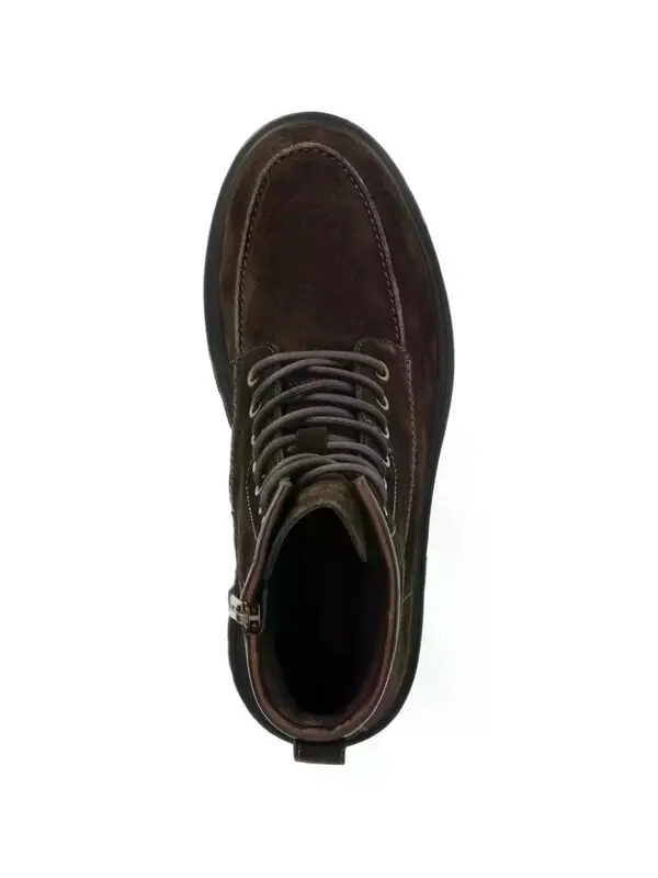 BLAUER. Suede Lace-up Boots