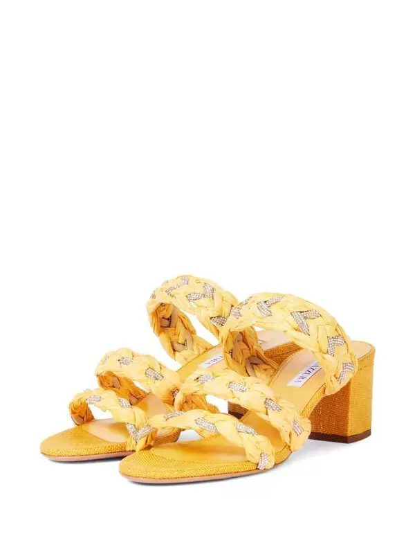 AQUAZZURA Costiera Crystal-embellished Sandals - Yellow