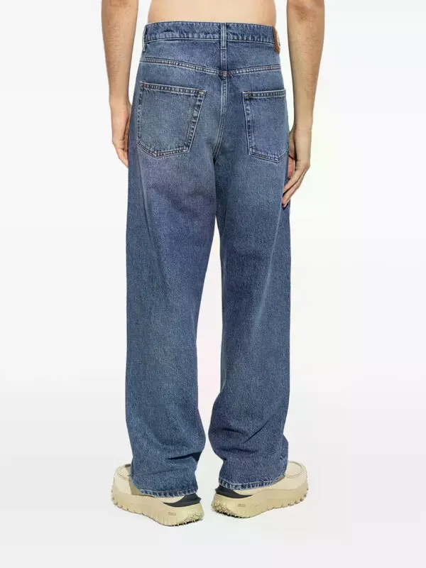 Moncler Whiskering-effect Logo-patch Jeans