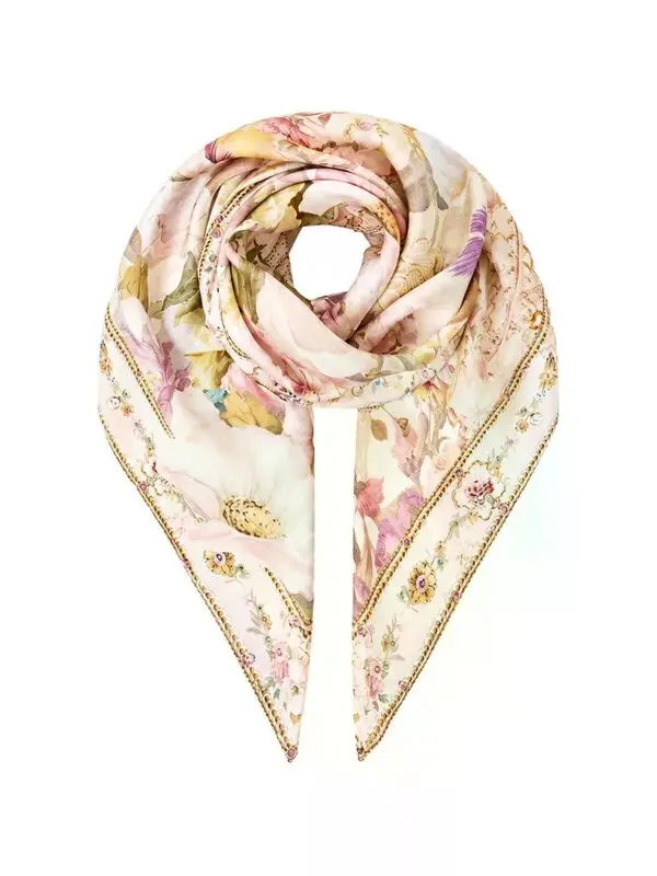 Camilla Adorned In Aranjuez Floral-print Scarf