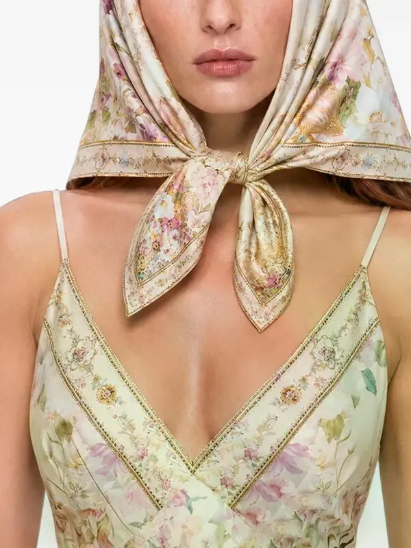 Camilla Adorned In Aranjuez Floral-print Scarf