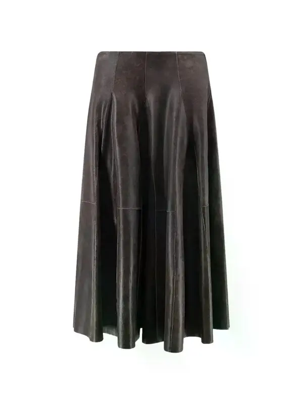 ALYSI Leather Midi Skirt