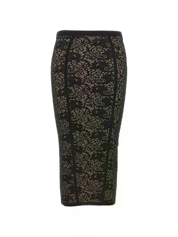 Elisabetta Franchi Logo-patterned Jacquard-knit Midi Skirt
