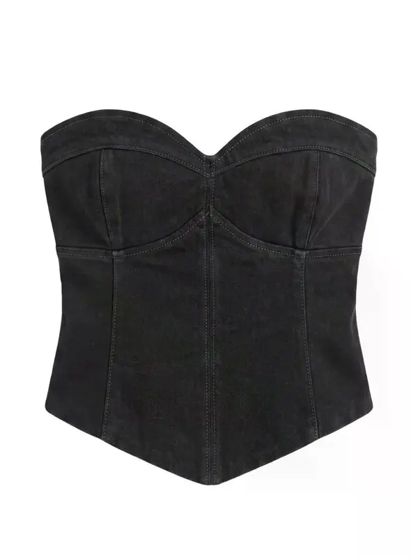 REFORMATION Kamila Denim Top - Black