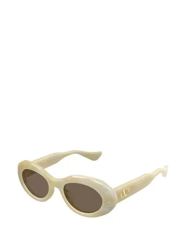 Valentino Garavani Vlogo Round-frame Sunglasses - Neutrals