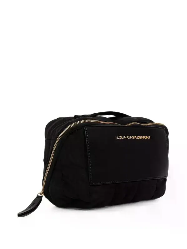 Lola Casademunt Quilted Logo-plaque Make Up Bag - Black